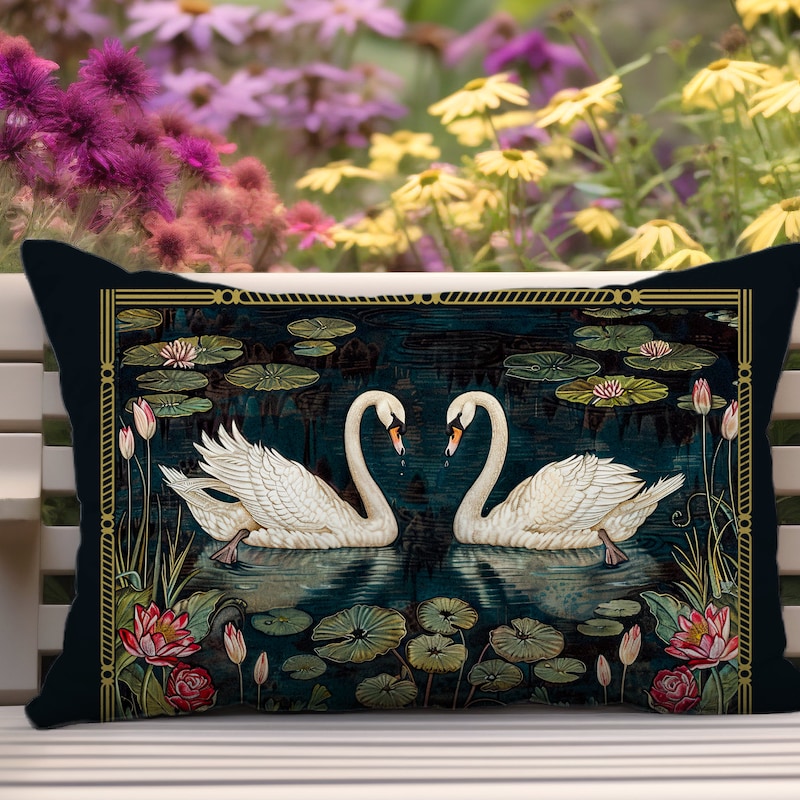 Morris Swan Pillow - Etsy