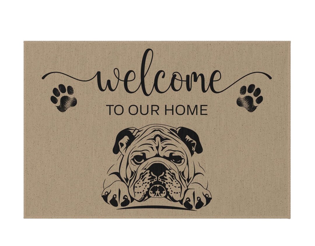 Bulldog Welcome Mat: Indoor Outdoor Rug, Bulldog Lover Gift - Etsy