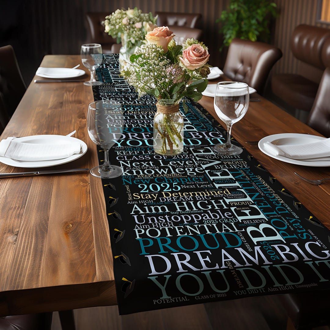 Graduation Lightweight Unlined Table Runner, Graduation 2025 ...