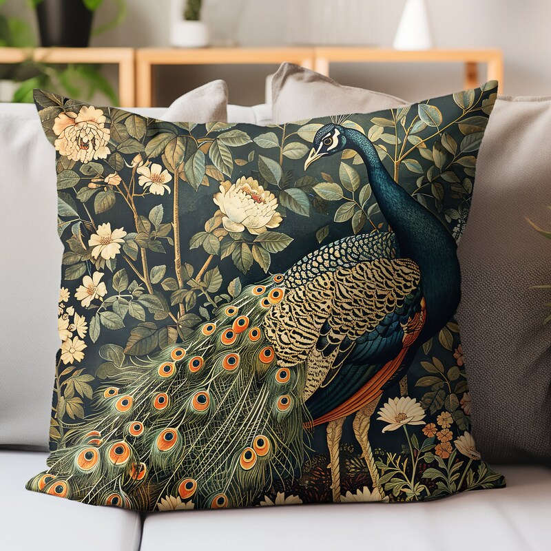 Peacock Pillow - Etsy