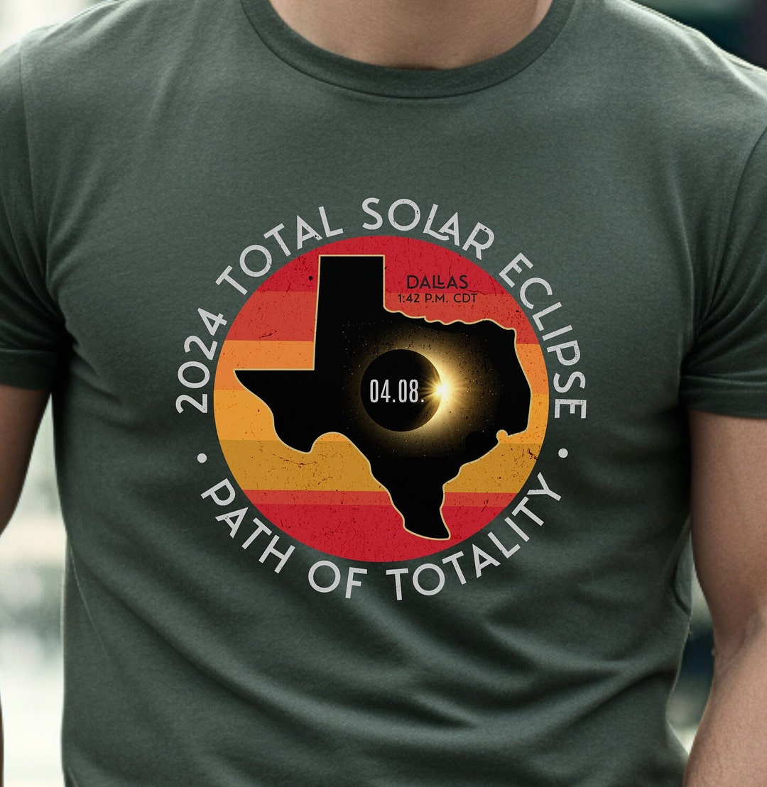 Texas 2024 Total Solar Eclipse Tee, Double Sided Total Eclipse Tee ...