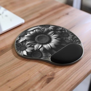 Sunflower Mouse Pad With Wrist Rest, Mouse Pad for Carpal Tunnel, 3D ...