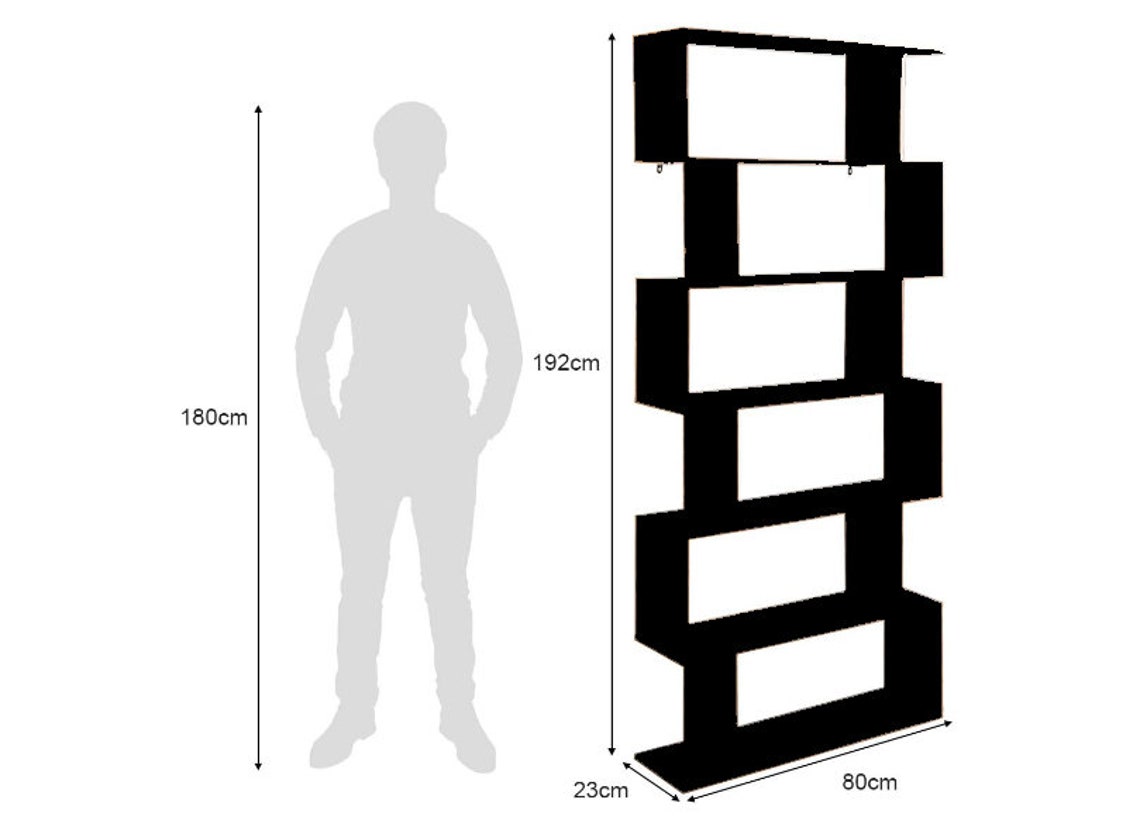 Wooden Bookcase, 6 Tiers Freestanding Storage Shelf, Home Office ...