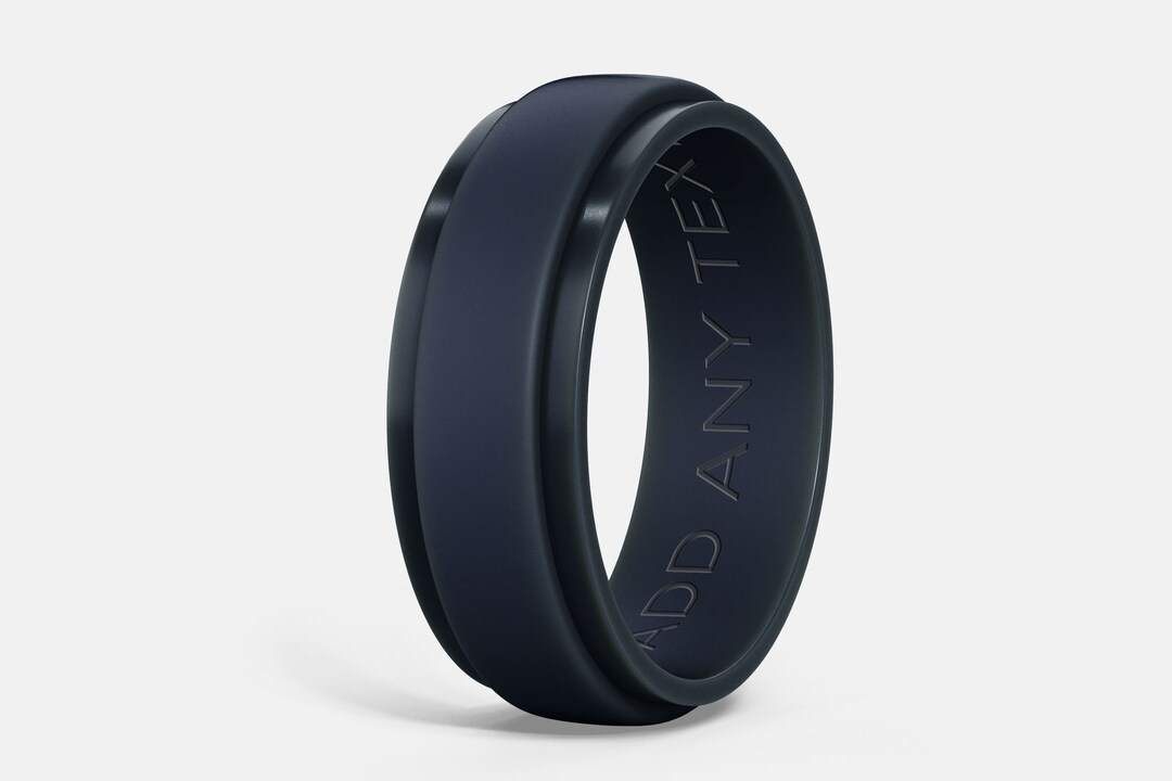 Platform Silicone Wedding Band for Him Personalized Ring Silicone ...