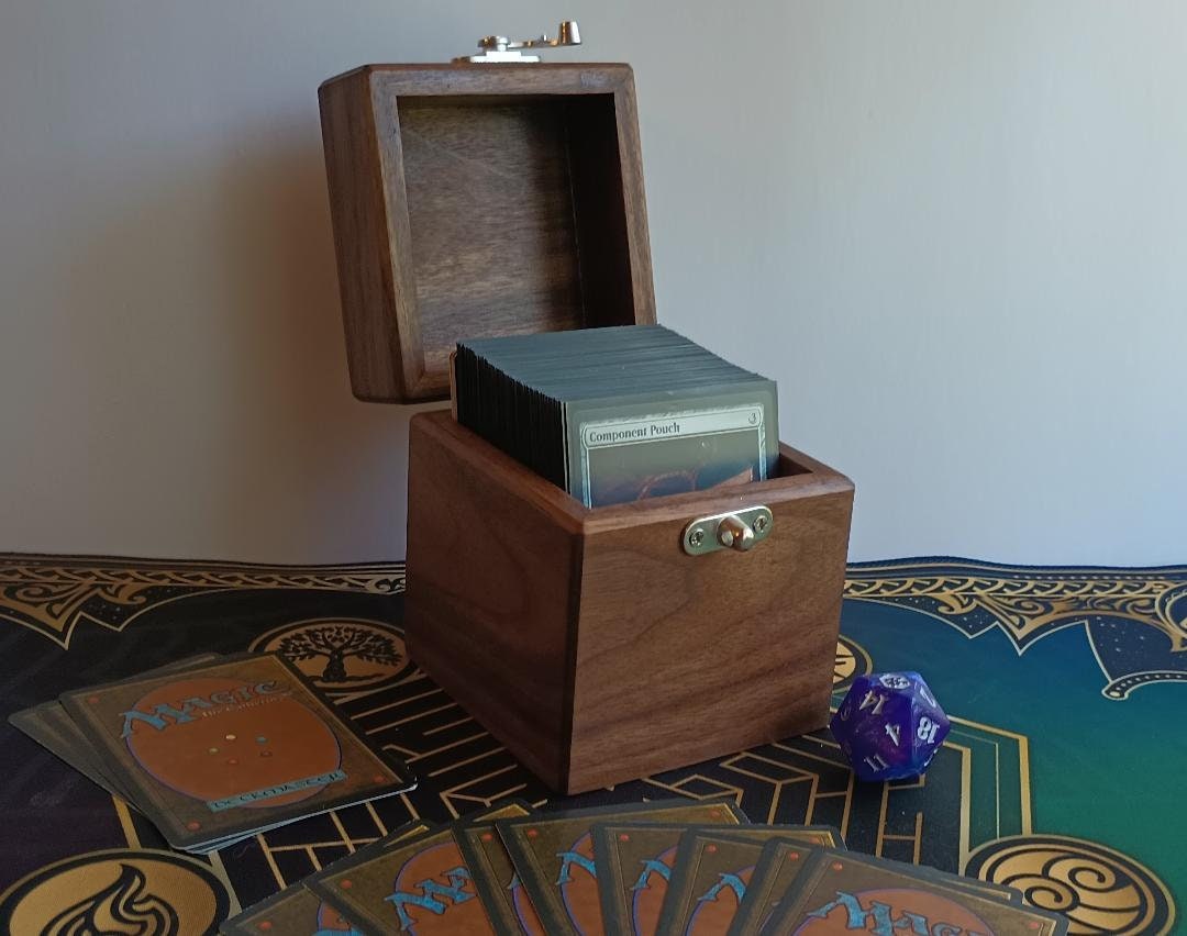 Solid Walnut Deck Box for Mtg/pokemon/yu-gi-oh/ccgs Holds 100+ Sleeved ...