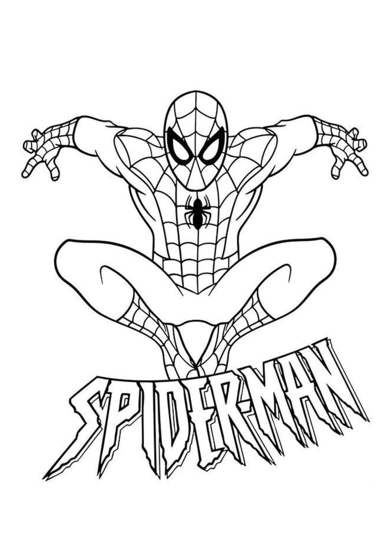 Spiderman Coloring Printable Pages, Digital Download PDF, Kids Activity ...