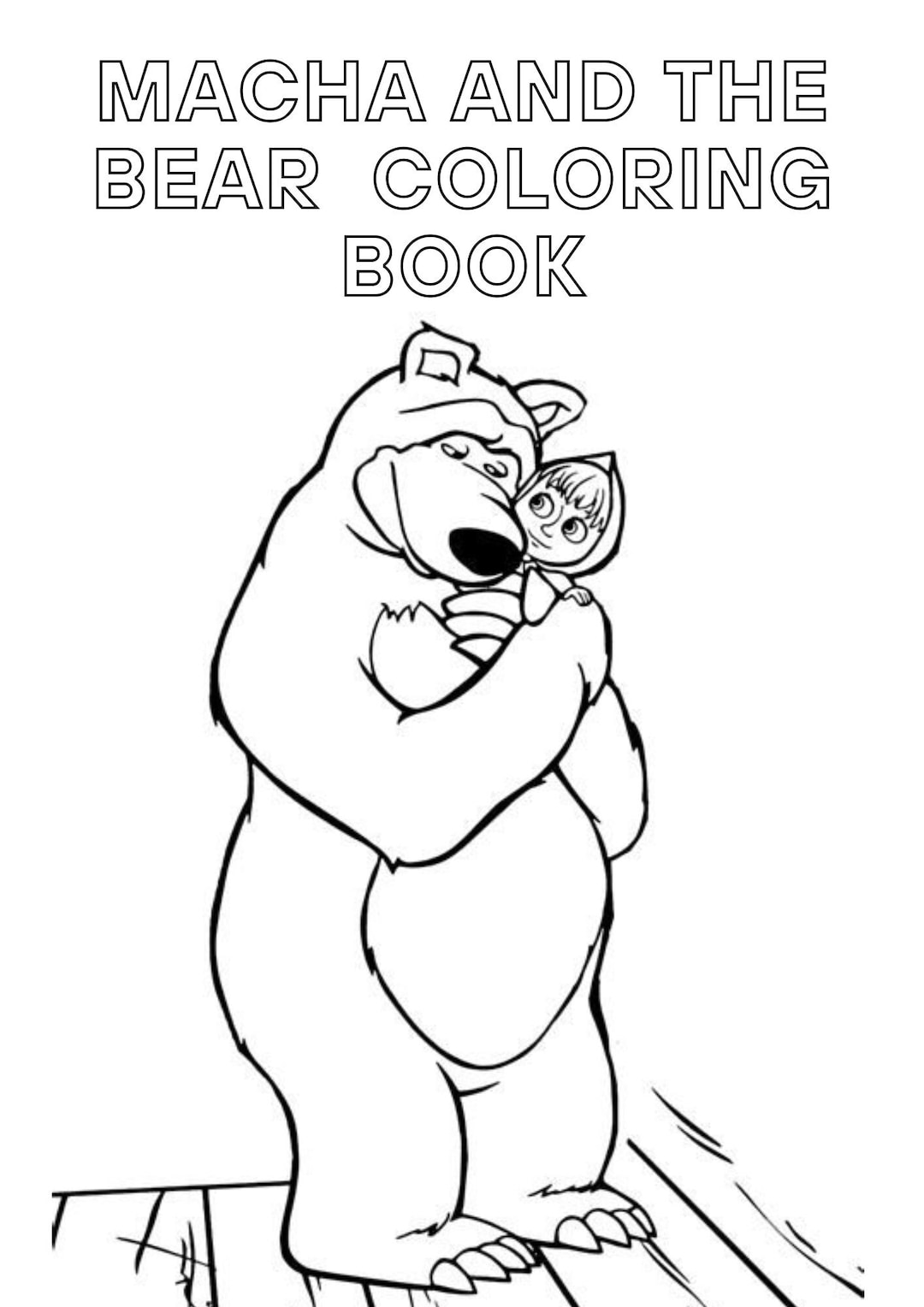 Masha and the Bear Coloring Printable Pages, Digital Download PDF, Kids ...