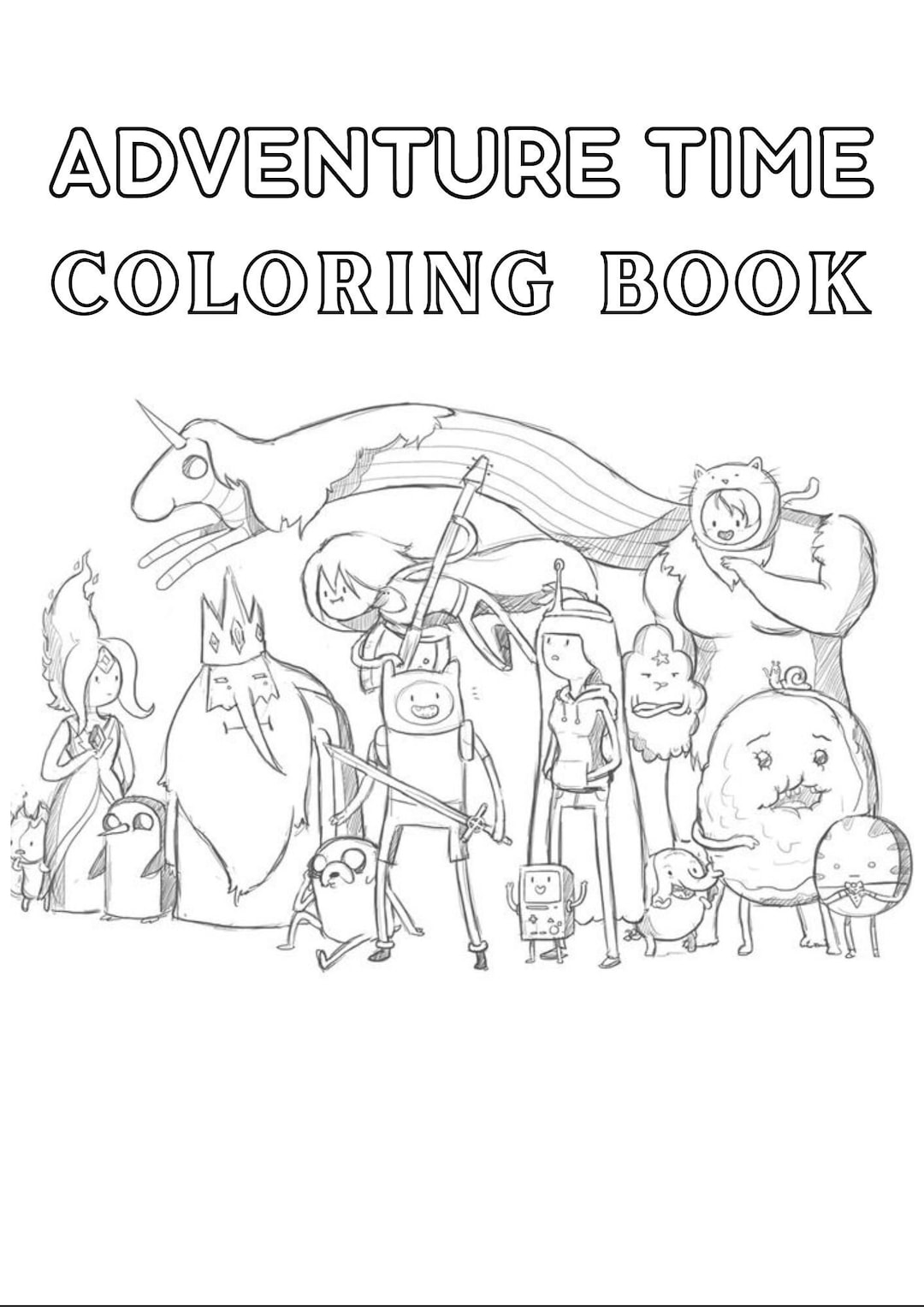 Adventure Time Coloring Printable Pages, Digital Download PDF, Kids ...