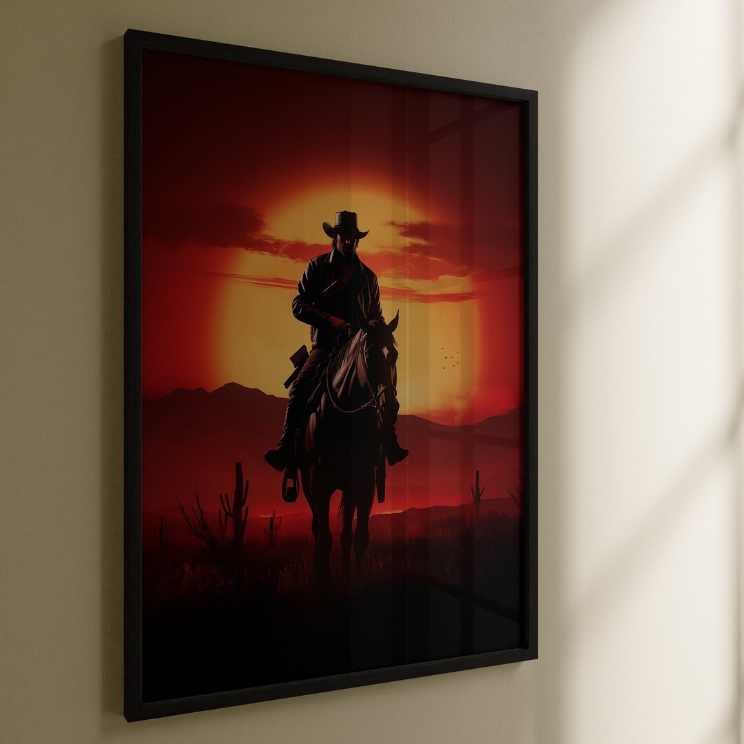 Cowboy Western Poster Vintage Rodeo Art Print, Classic Wild West Decor ...