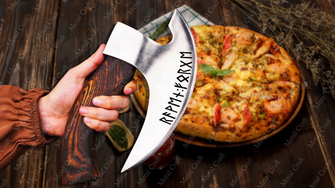 The Original Custom Hand Forged Pizza Axe , Viking Pizza Cutter Axe ...