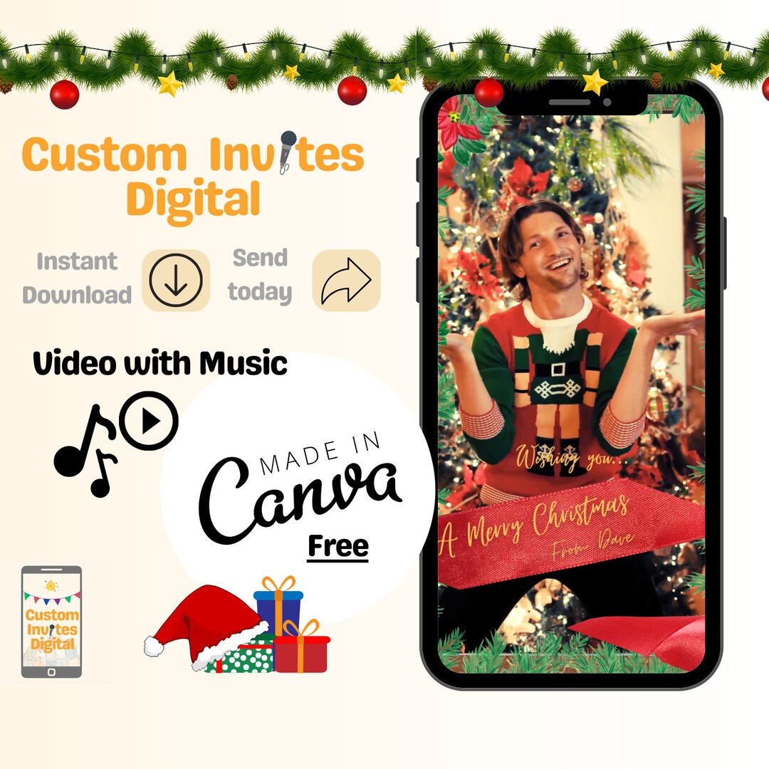 Personalised Christmas Video Card Video Card Xmas Digital Christmas ...