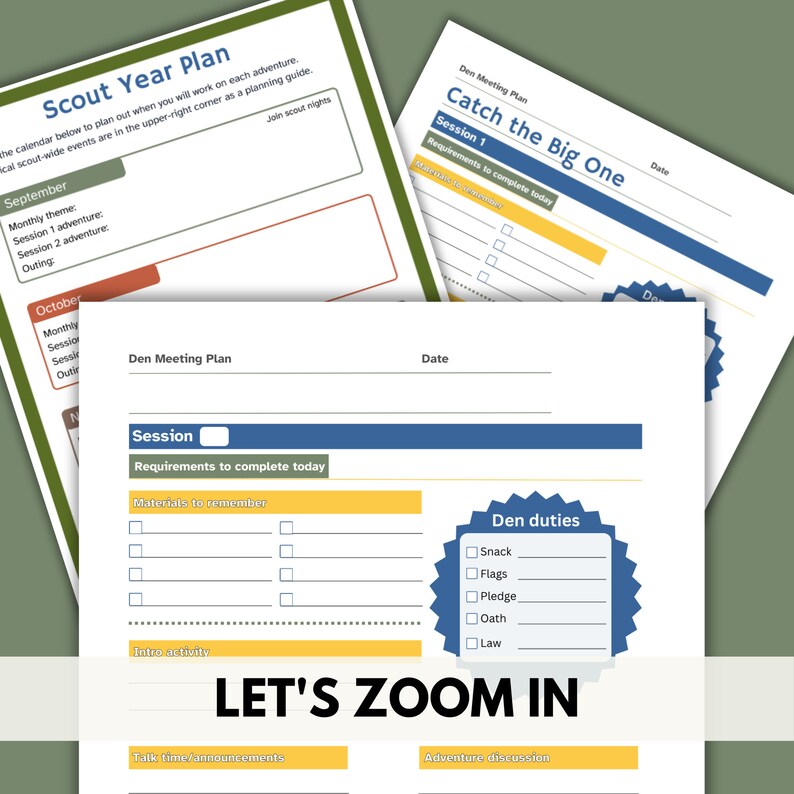 Webelos Den Meeting Planner NEW PROGRAM!, Scout Meeting Planner, Den ...