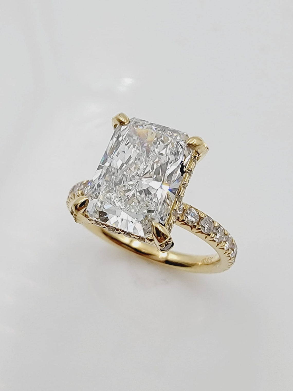 18k Yellow Gold 3.71ct Engagement Ring With Lab Grown Diamond - Etsy UK