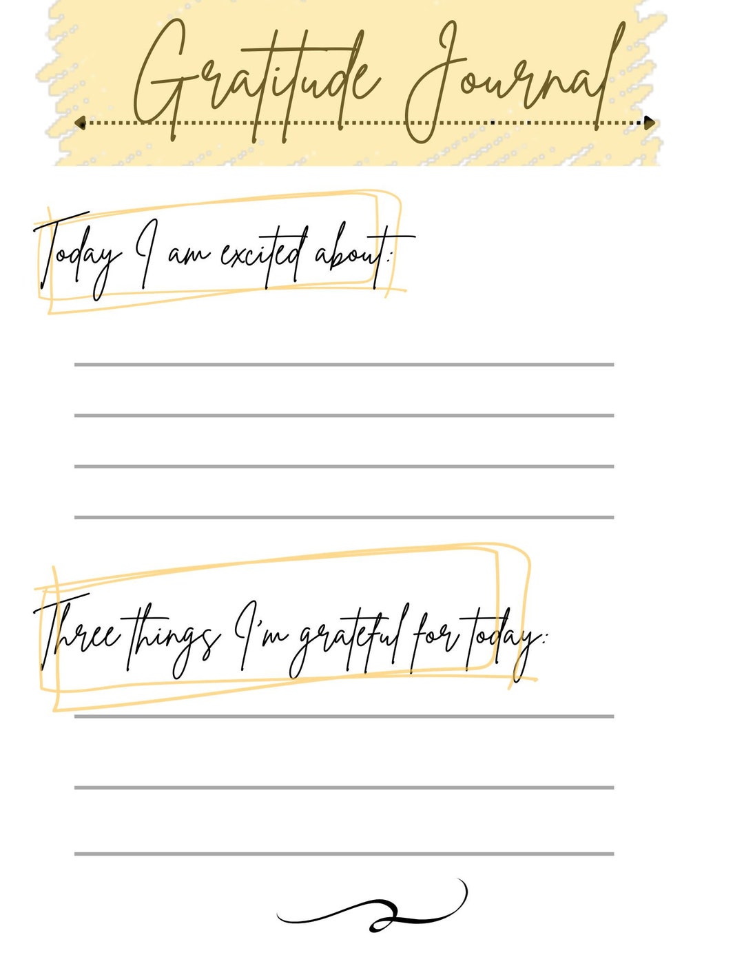 Gratitude Journal Sheet - Etsy