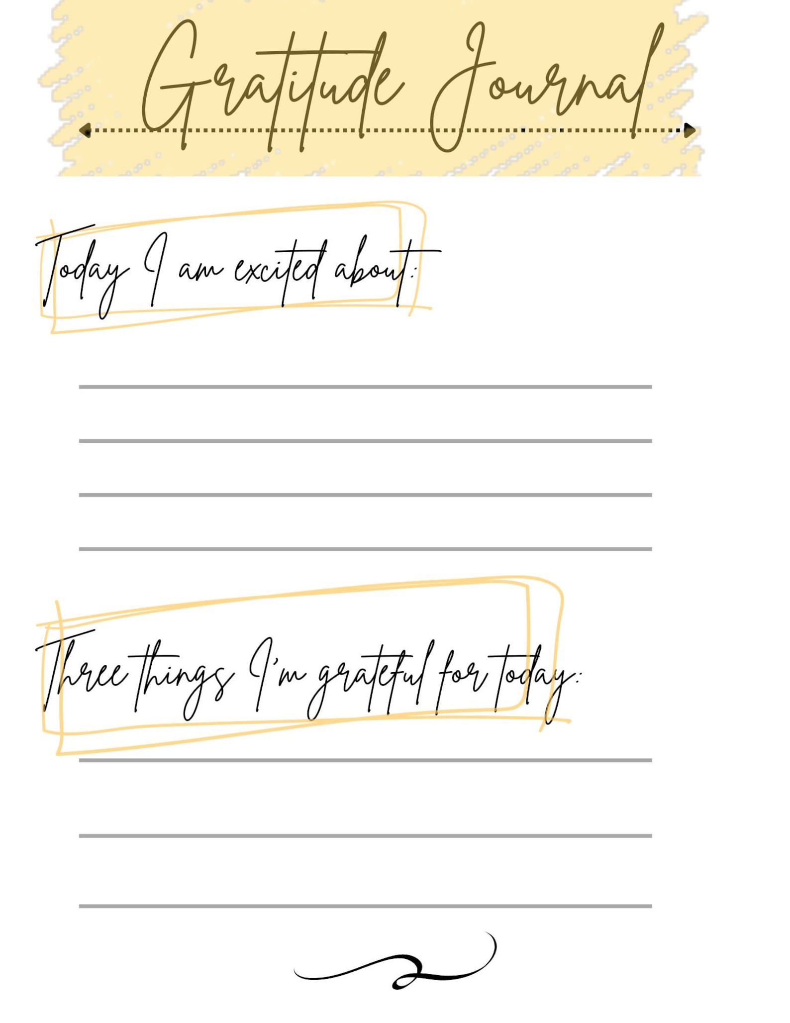 Gratitude Journal Sheet - Etsy