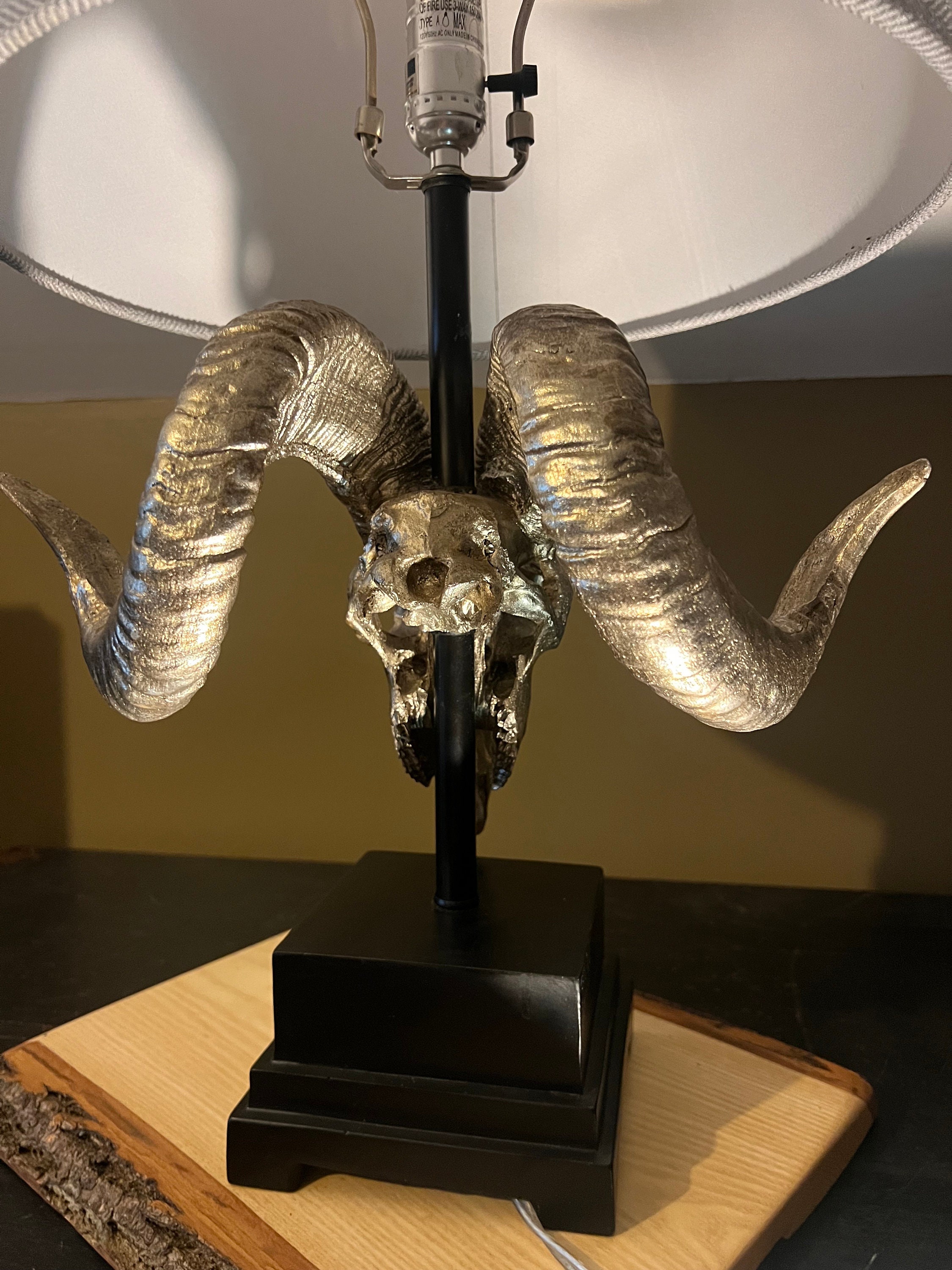 Vintage Gilded Ram Skull Form Table Lamp, MCM, Movie Prop - Etsy
