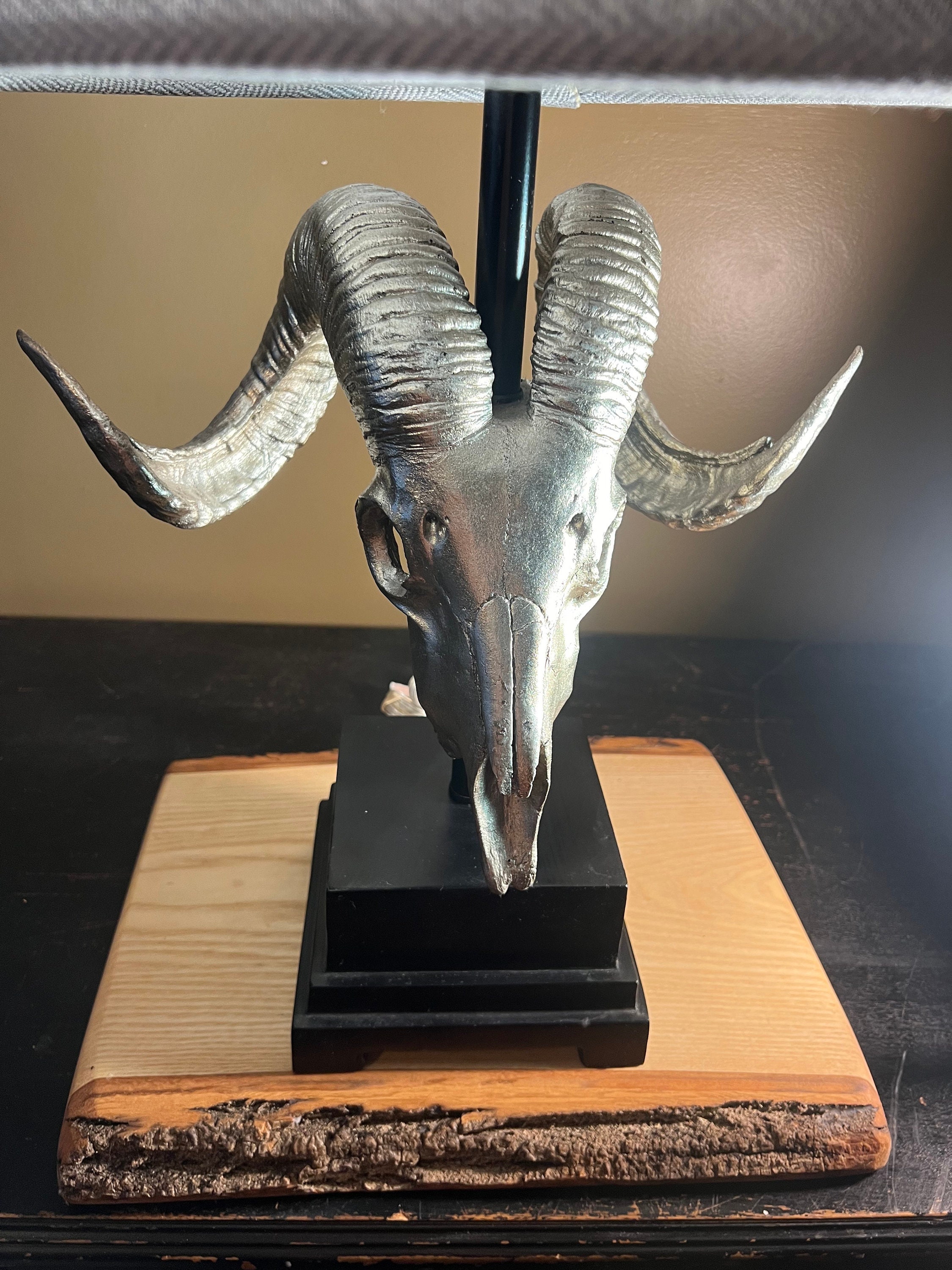 Vintage Gilded Ram Skull Form Table Lamp, MCM, Movie Prop - Etsy