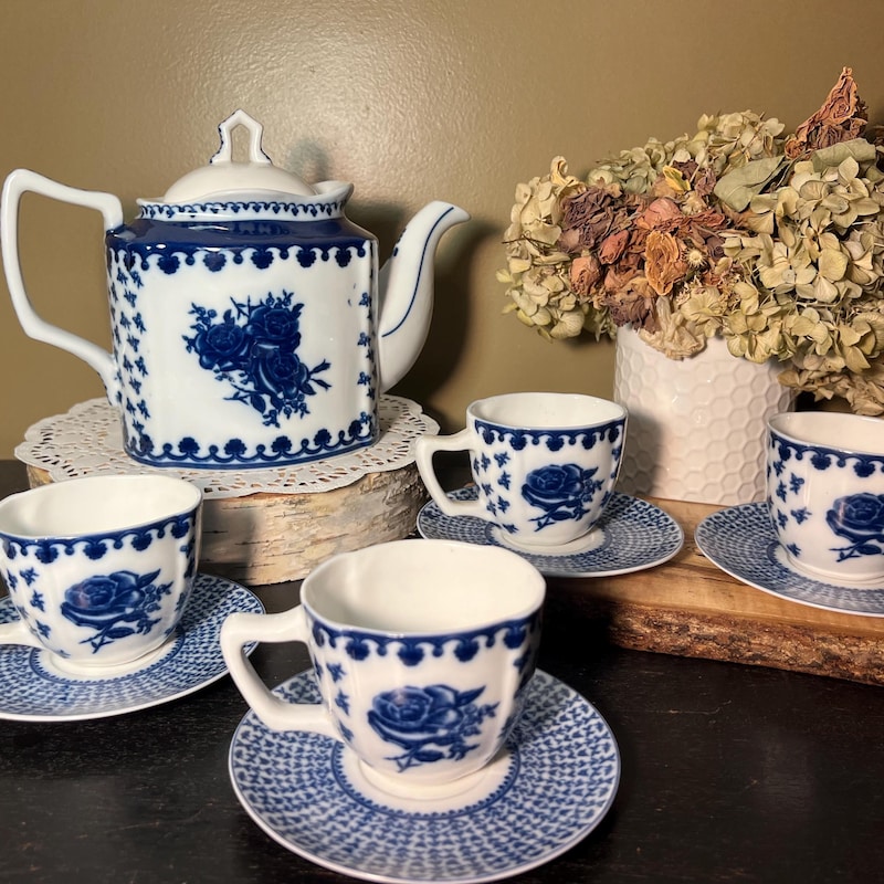 Flow Blue Tea Cup - Etsy