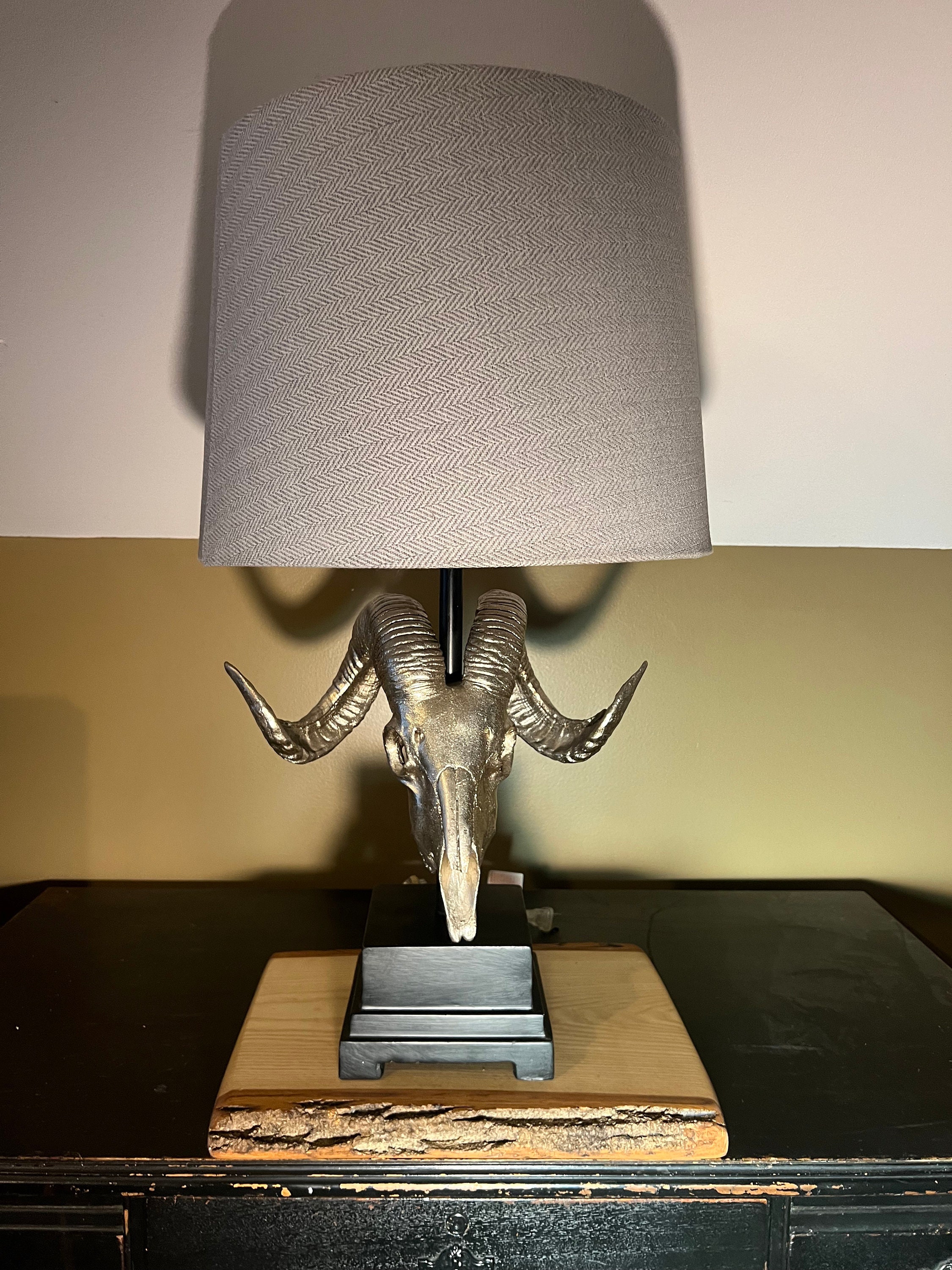 Vintage Gilded Ram Skull Form Table Lamp, MCM, Movie Prop - Etsy