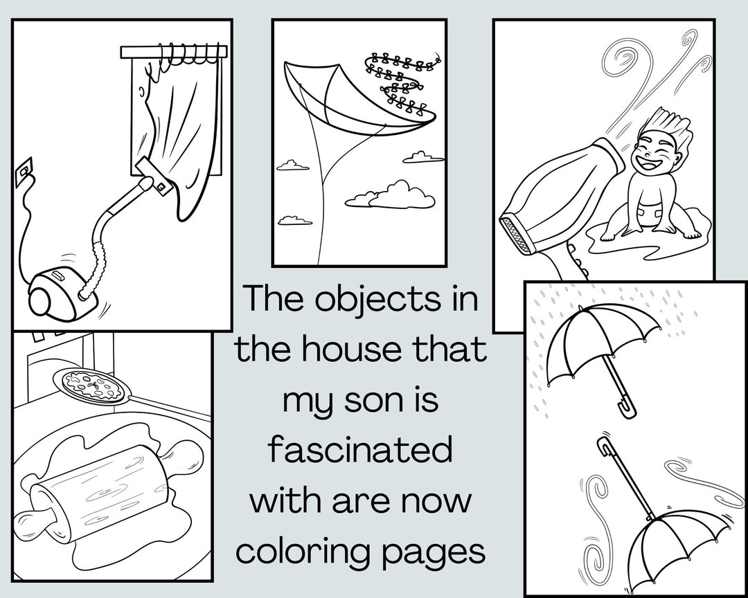 Easy Coloring Pages for Kids Toddlers, Printable Household Items ...