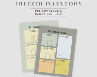 Freezer Inventory 4-drawer Template Simple A4 Editable Printable Canva ...