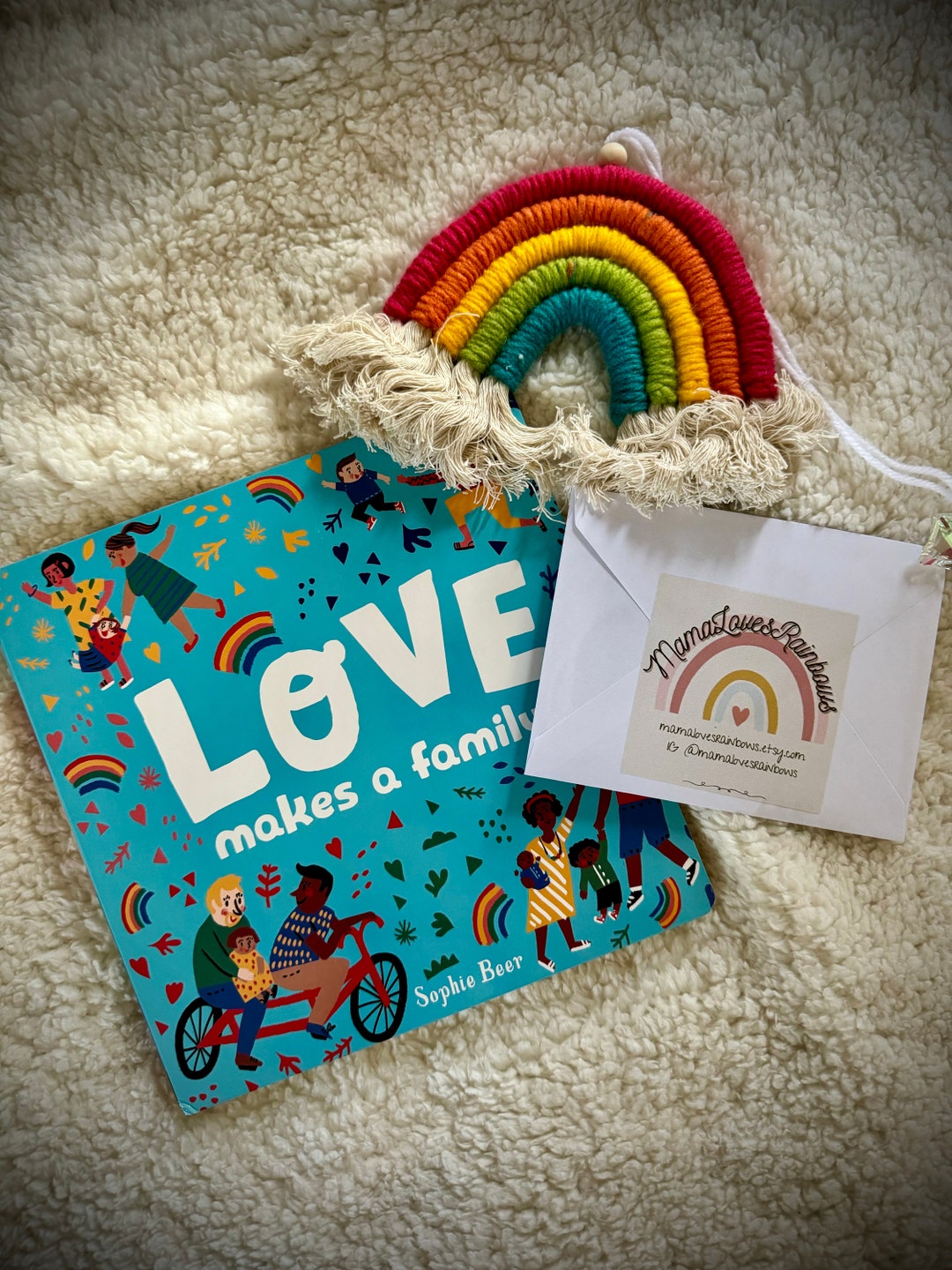 Macrame Rainbow + Love Makes a Family Book - Etsy