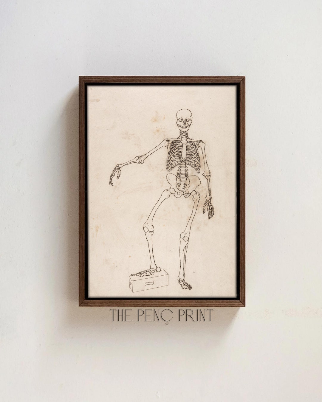 The Skeleton Winter Christmas Skeleton Print DIGITAL Art Gothic ...