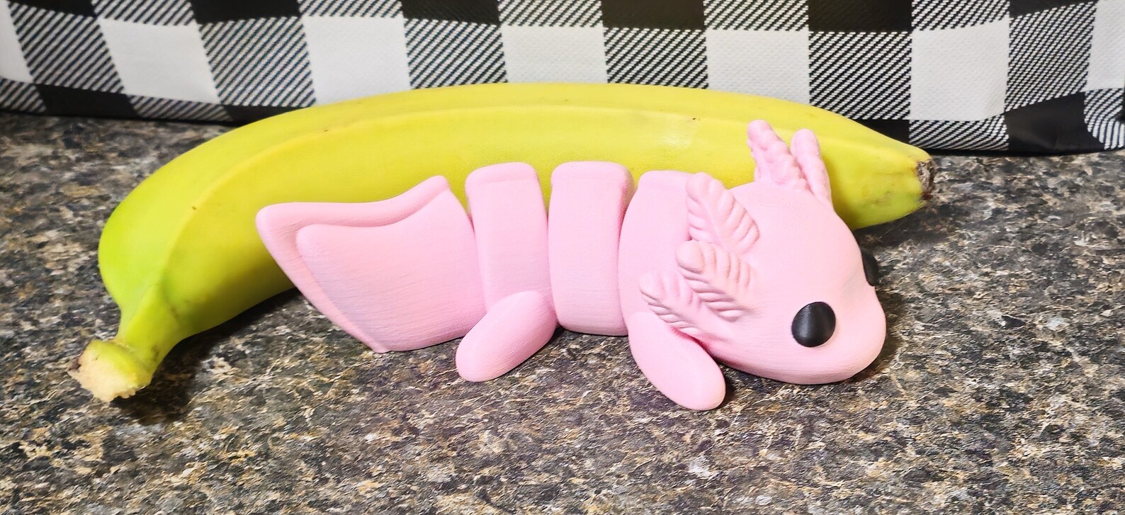 Wiggly Baby Axolotl - 3D Printed Girl Scout Mascot Axolotl Fidget Toy ...