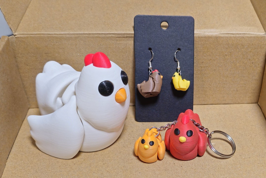 Fun Fidget Chicken Box | Chicken Desk Toy, Keychain, and Earrings! - Etsy