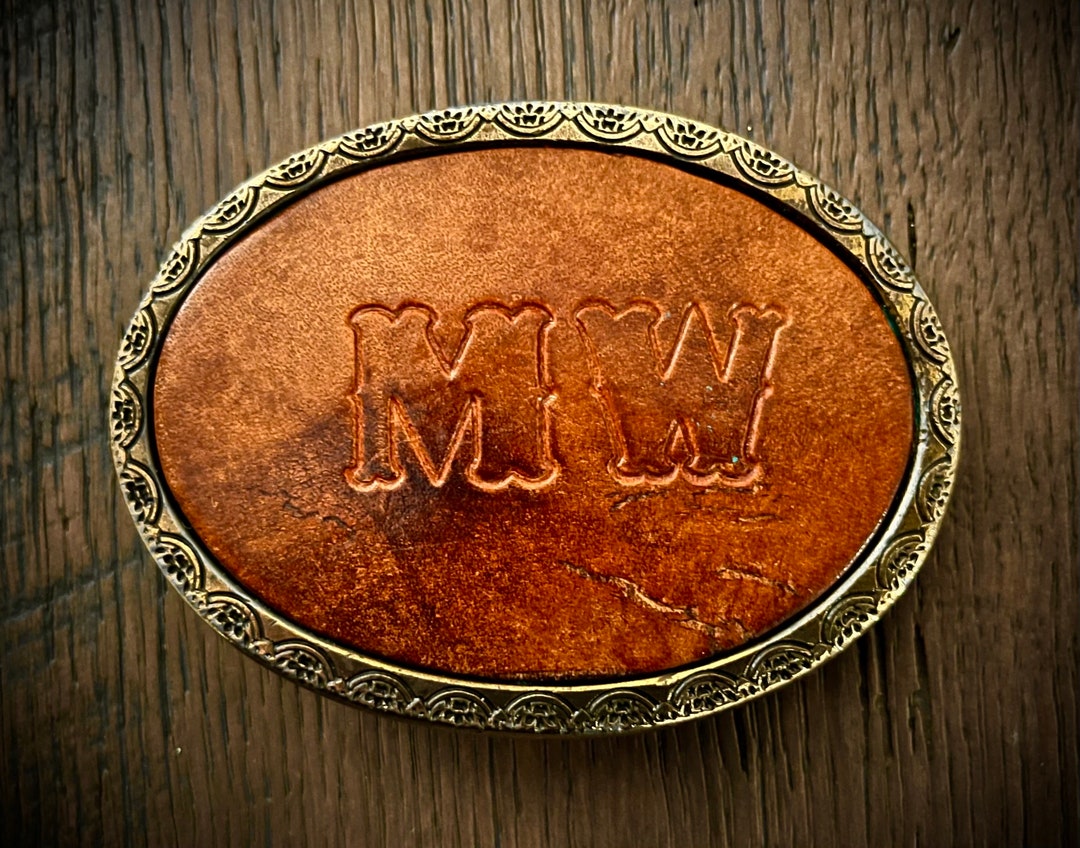 Revival Vintage 'morgan Wallen' MW Embossed Leather Belt Buckle by ...
