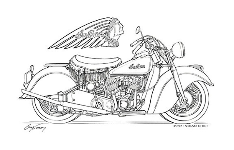 Indian Chief Motorcycle - Etsy
