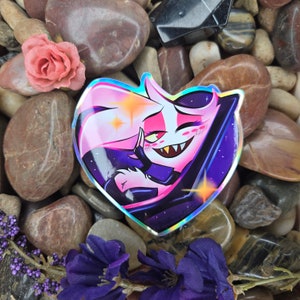 Angel Dust poison Outfit Hazbin Hotel hollographic Sticker - Etsy