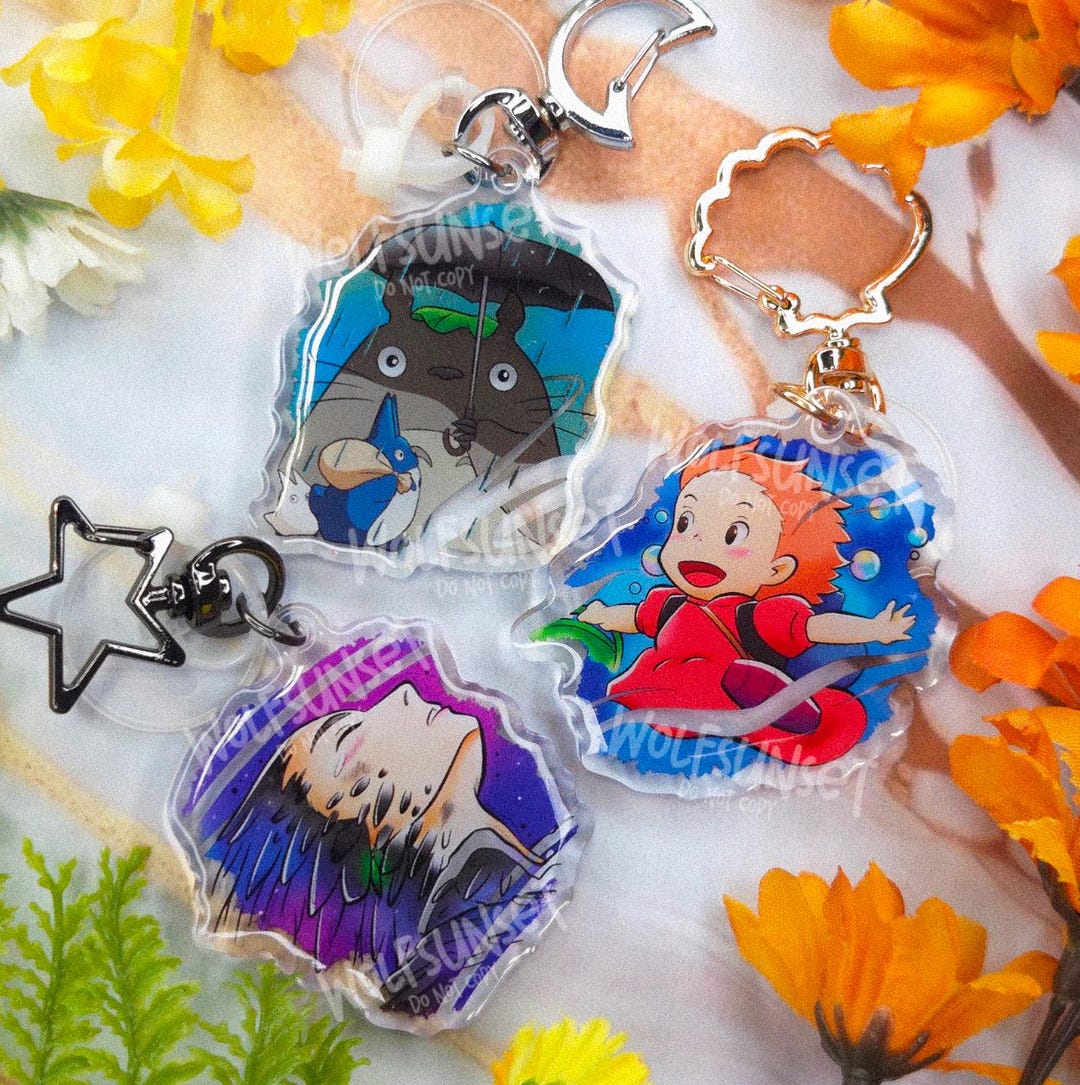 Howl / Ponyo / Totoro Studio Ghibli keychain - Etsy