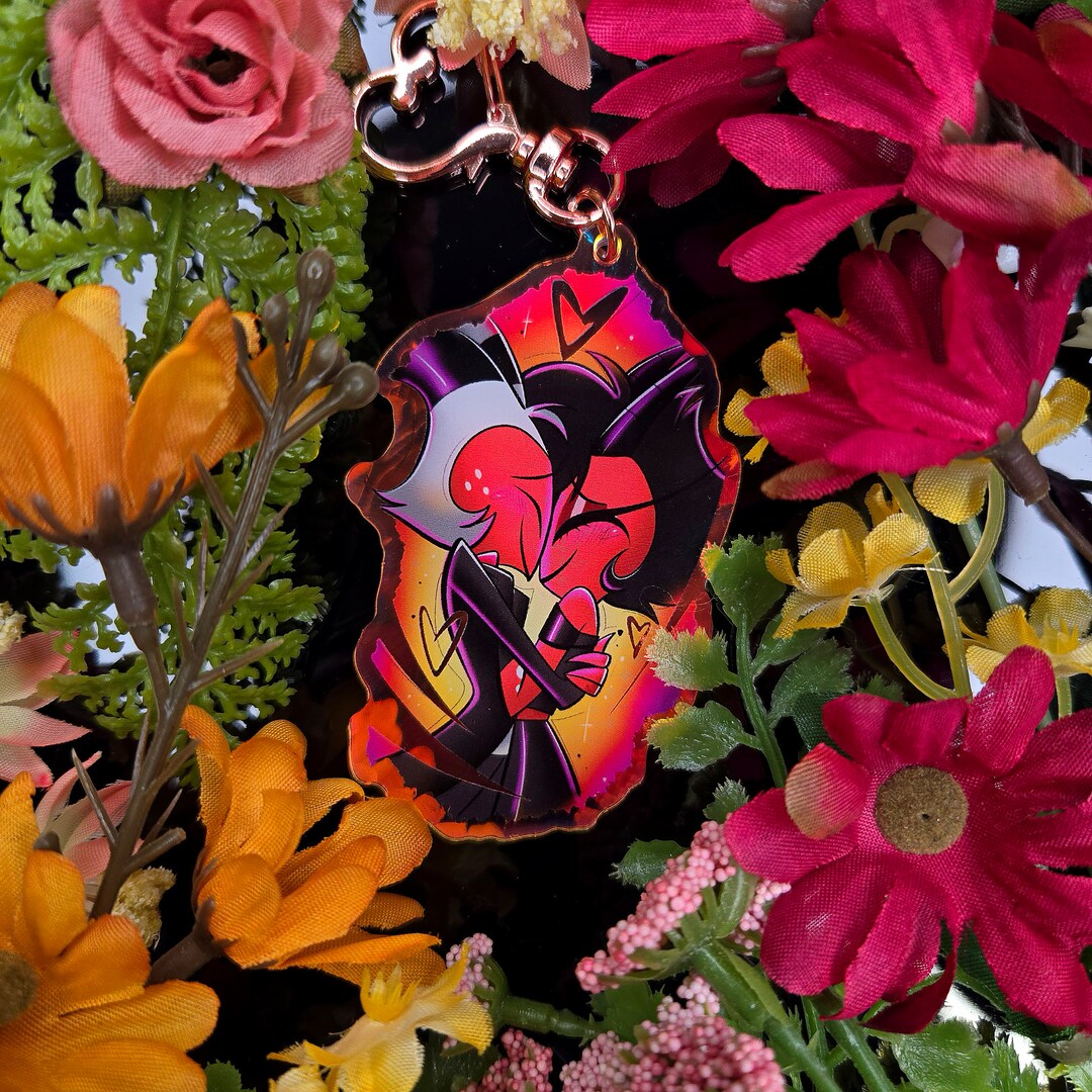 Millie & Moxxie Helluva Boss hollographic Keychain - Etsy