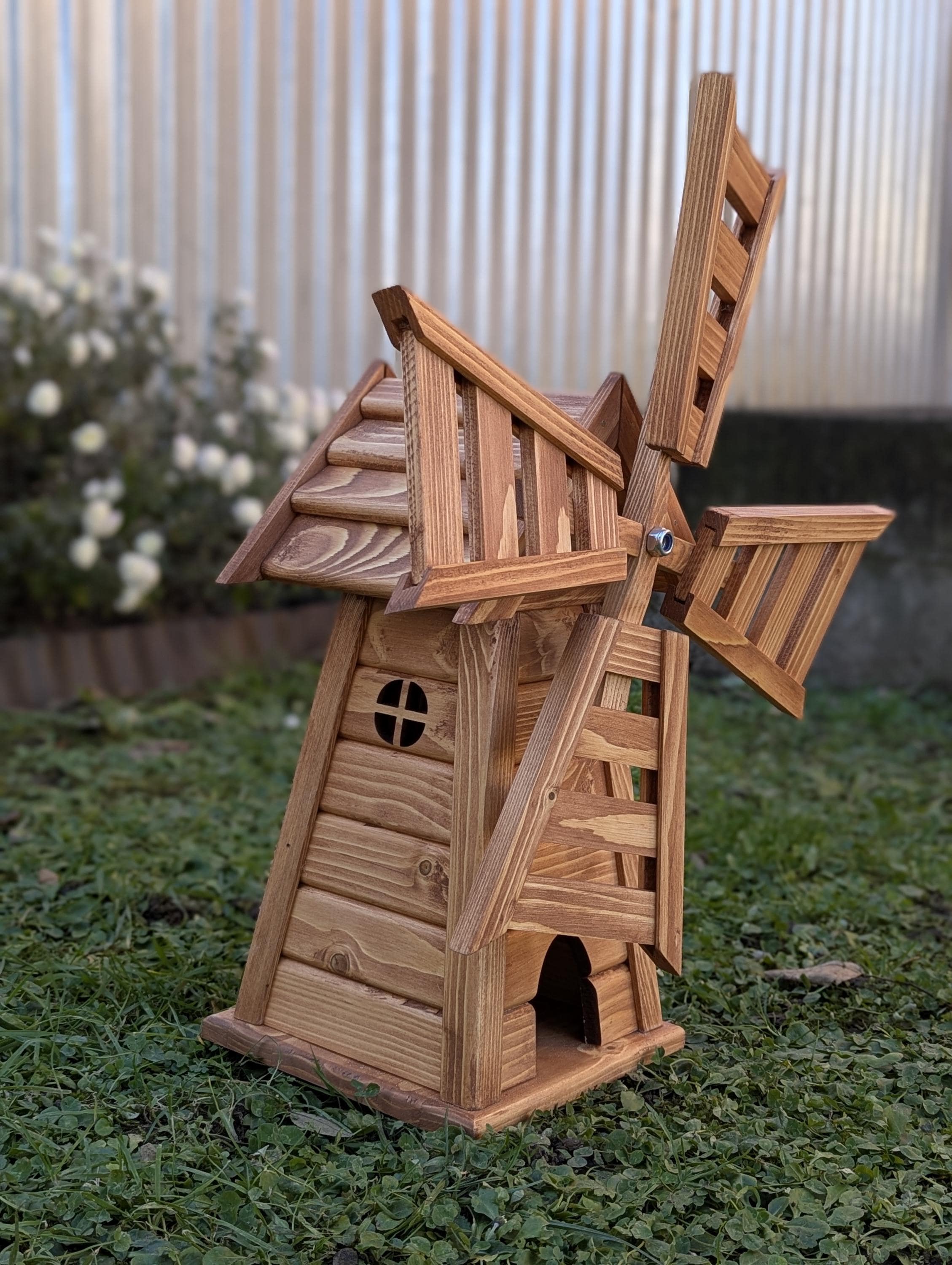 Large Decorative Yard Windmill | Farmhouse Landscape Ornament | Kinetic ...