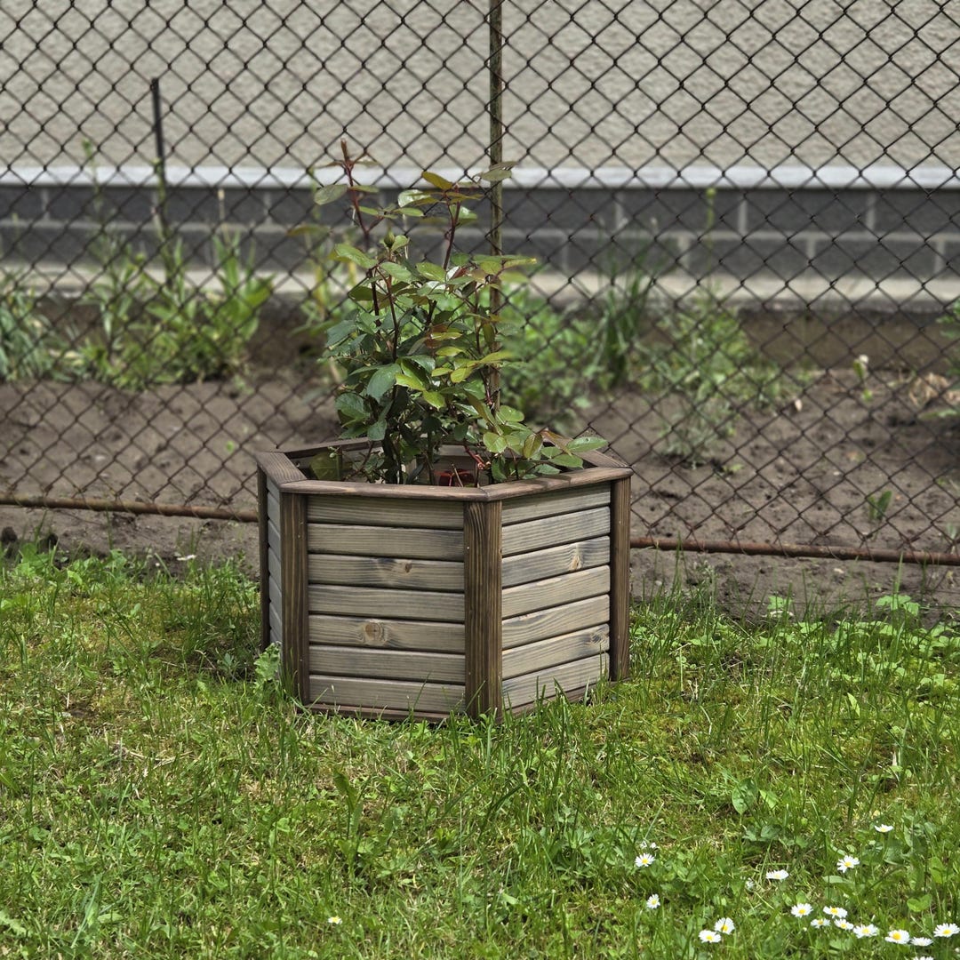 Rustic Carpathian Pine Wooden Planter Box: Custom Garden Decor - Etsy