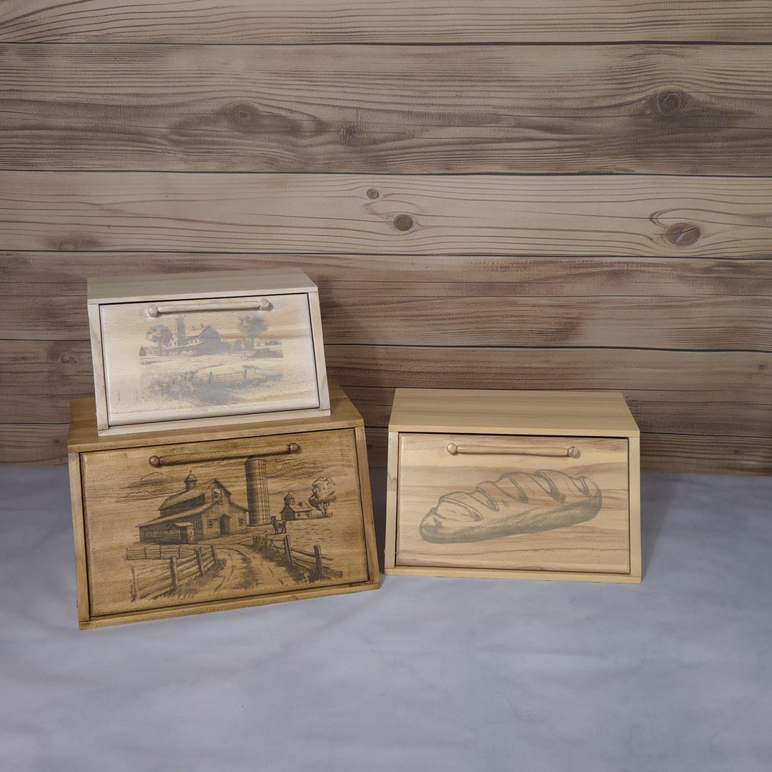 Handmade Bread Storage | Wooden Bread Box | Rustic Beech Wood | Smooth ...