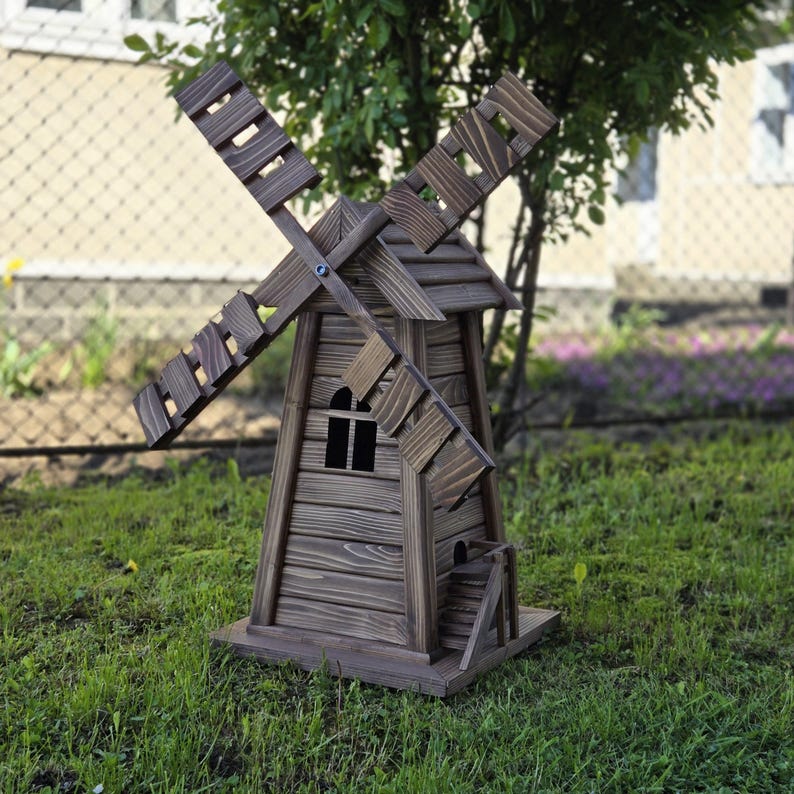 Large Decorative Yard Windmill | Farmhouse Landscape Ornament | Kinetic ...