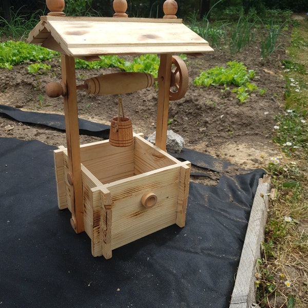 Wooden Outdoor Wishing Well - Etsy