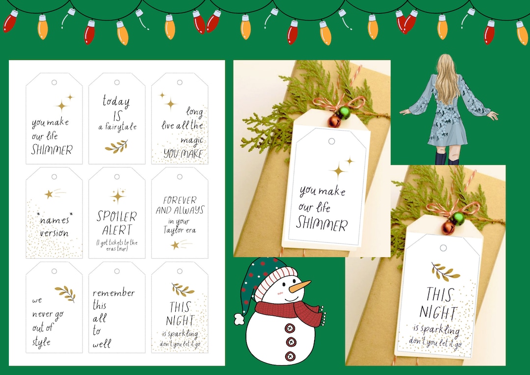 Taylor Swift Christmas GIFT TAGS Swiftie Gifts the Eras Tour - Etsy