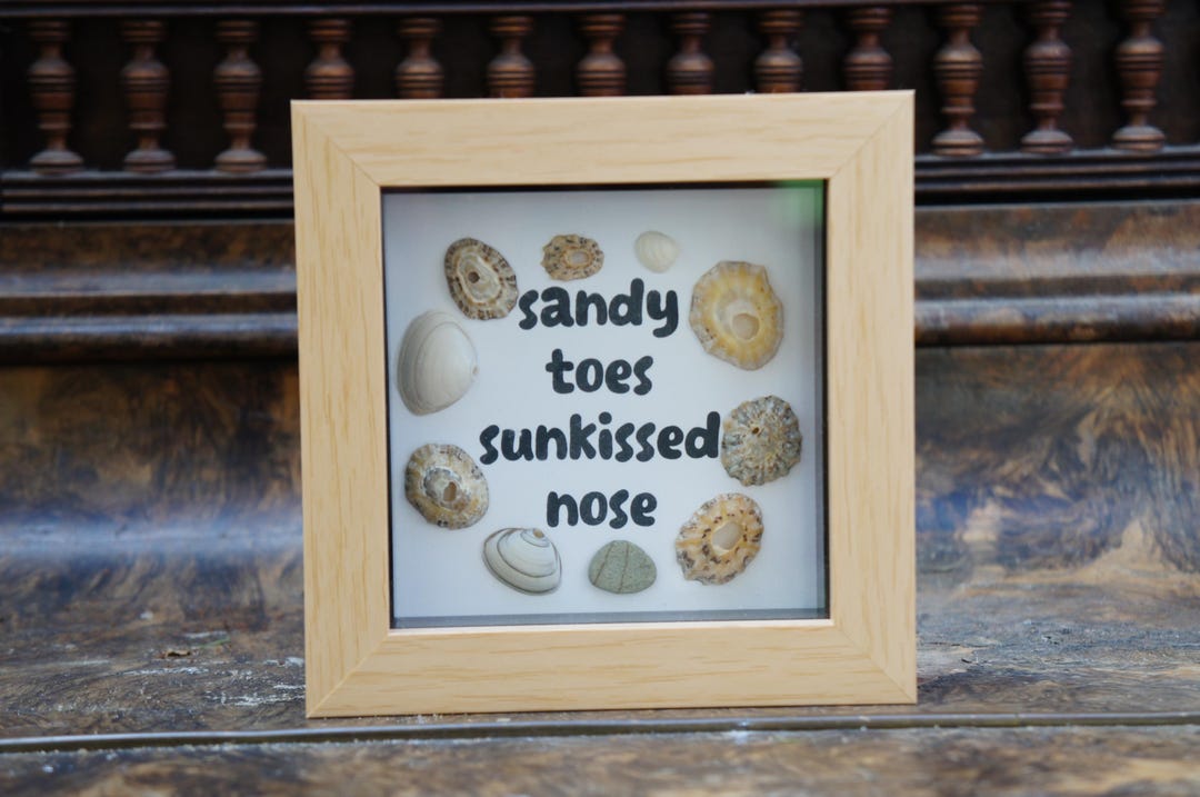 Shell and Pebble Circle Art, Original Artwork, Framed Art ...