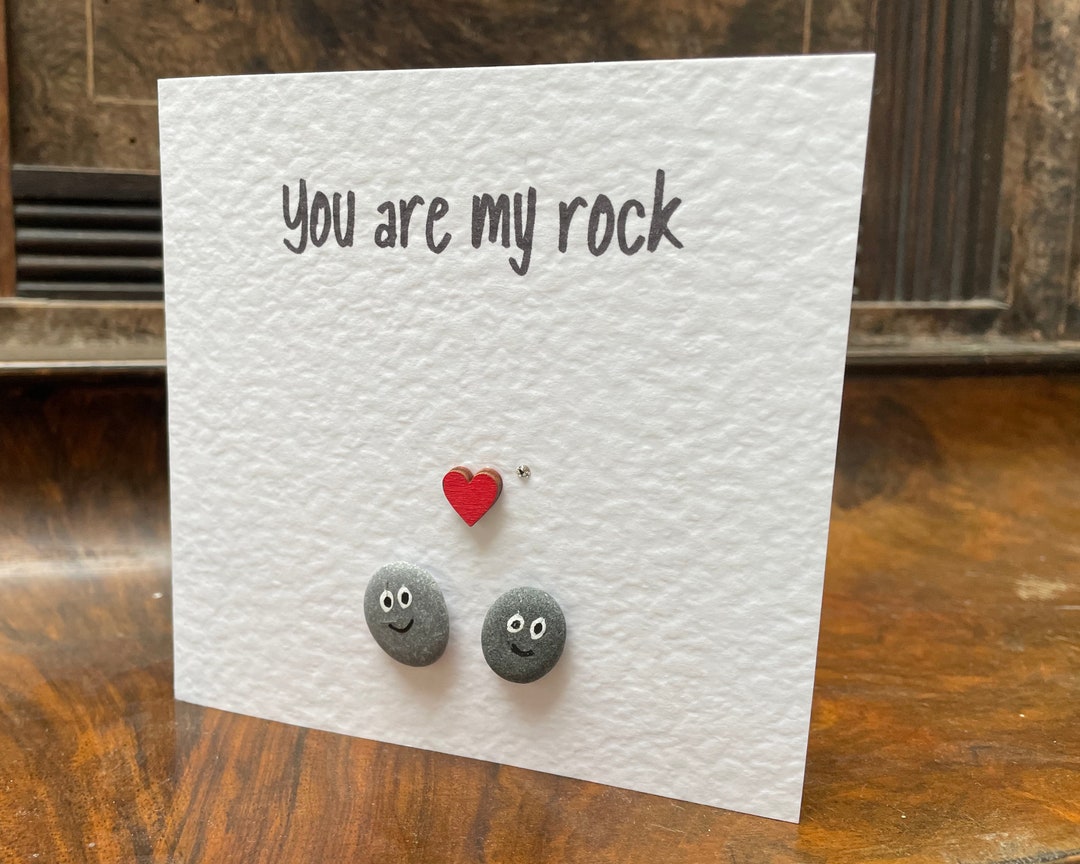 Pebble Art Card, Anniversary Card, Birthday Card, Unique Card, Bespoke ...