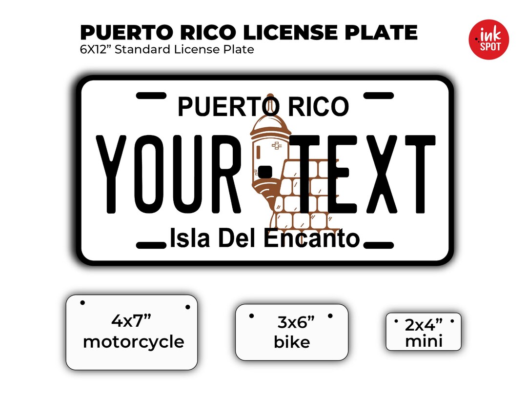 Puerto Rico Flag Custom License Plate | Personalized Car/truck Vehicle ...