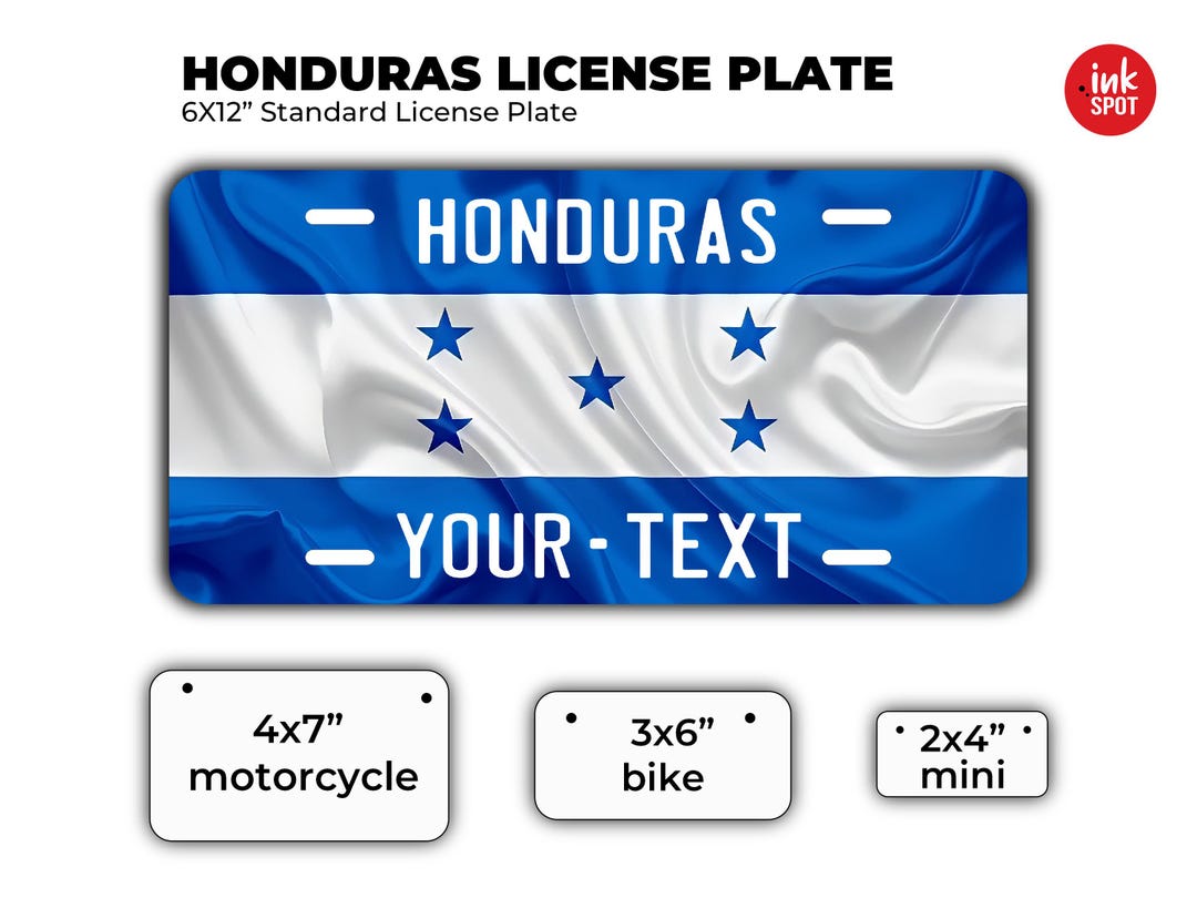 Honduras Flag Custom License Plate - Honduras Bandera Placas for Car ...