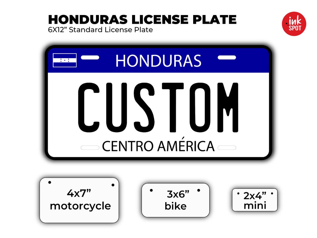 Honduras Flag Custom License Plate - Personalizada | Car/truck Vehicle ...