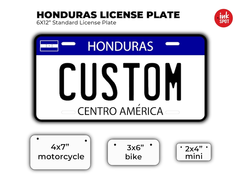 Honduras Flag Custom License Plate - Personalizada | Car/truck Vehicle ...
