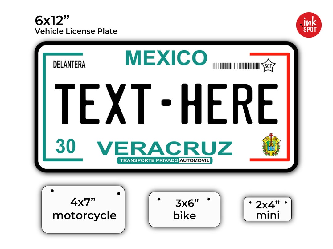 Custom Veracruz Mexico License Plate: Personalized Text, UV Protection ...