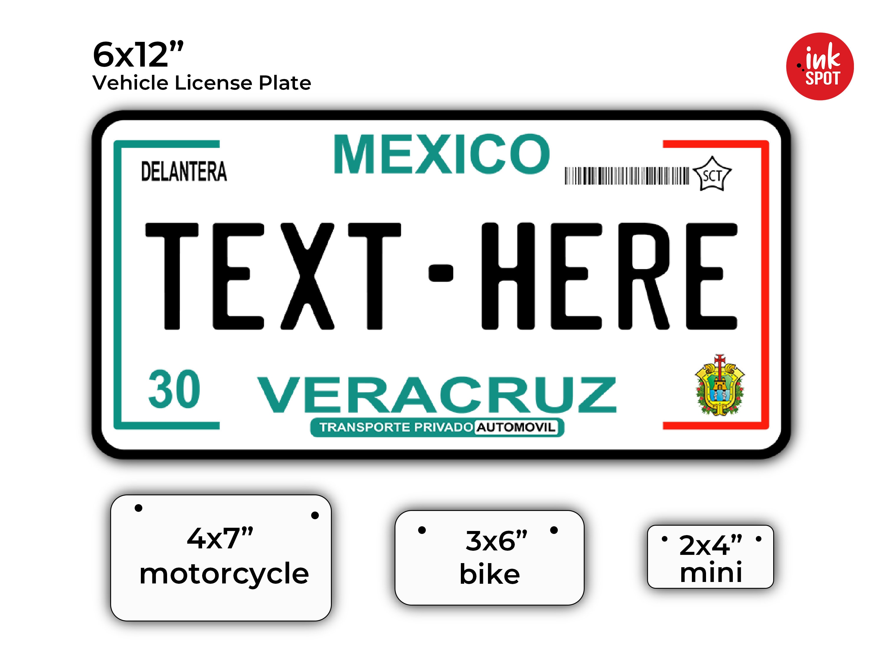 Custom Veracruz Mexico License Plate: Personalized Text, UV Protection ...