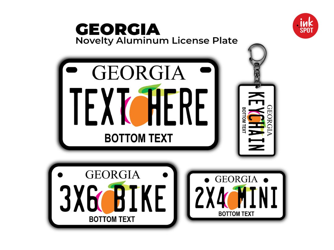 Novelty Georgia Custom License Plate | Personalized Motorcycle, ATV ...
