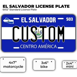 El Salvador Custom License Plate | Personalizada Car/truck Vehicle ...